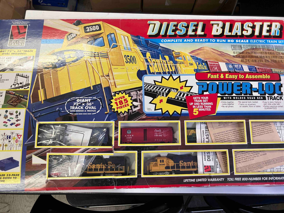 ジャンク Life-Like Trains Santa Fe 'Diesel Blaster' HO Scale Electric Train ...