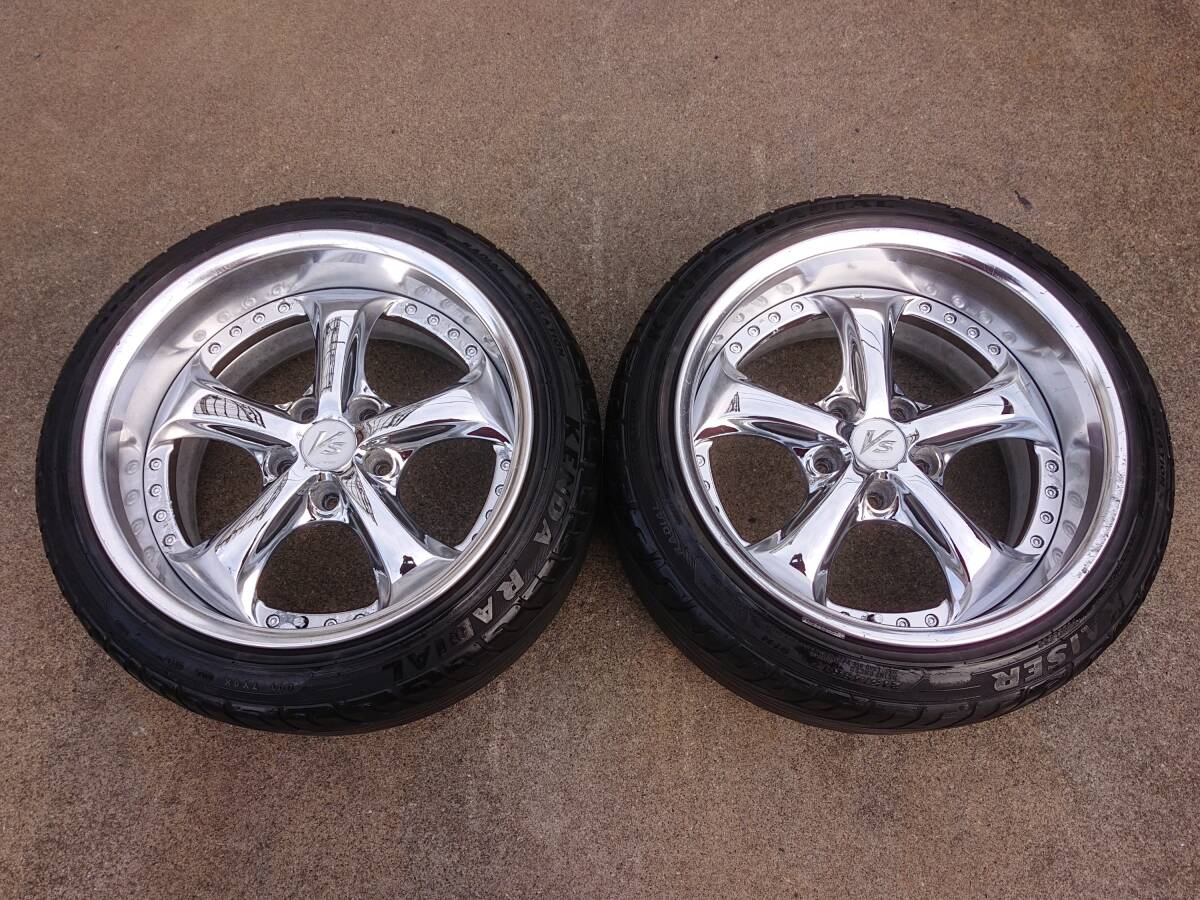 絶版！深リム！WORK ワーク VS-KF 17インチ 9J OFF+9 5H PCD114.3 215/45R17 2本 シルビア スカイライン ローレル チェイサー SSR ミネルバ ...