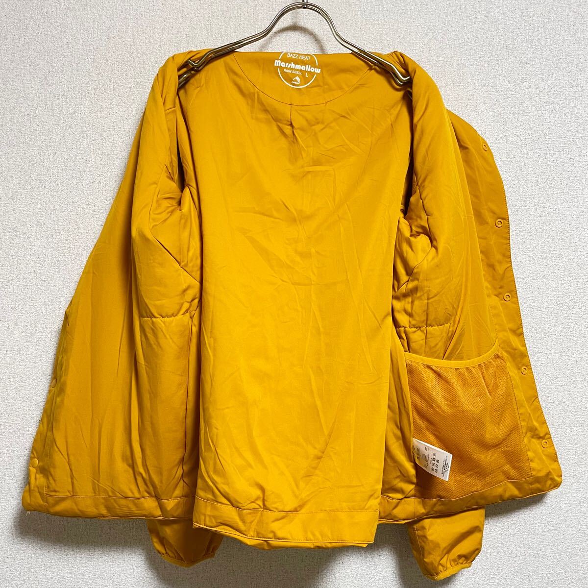 BAZZ HEAT ワークマン Marshmallow RAIN SHELL コーチジャケット ノーカラージャケット ブルゾン イエロー メンズ サイズ L ＊BH /【Buyee ...