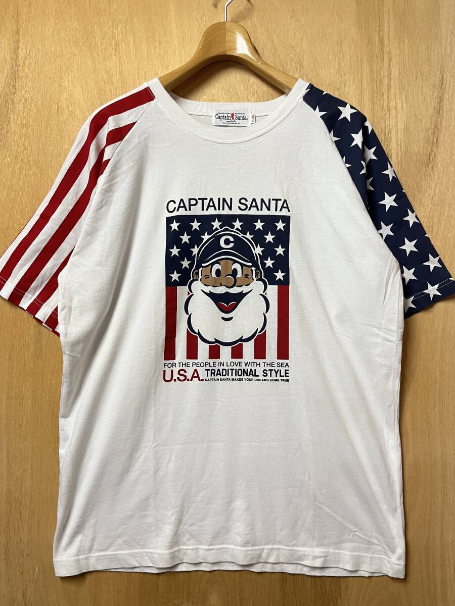 綺麗 CAPTAIN SANTA キャプテンサンタ 星条旗プリント 半袖 Tシャツ 白 サイズXL /【Buyee】 Buyee - Japanese Proxy Service | Buy ...