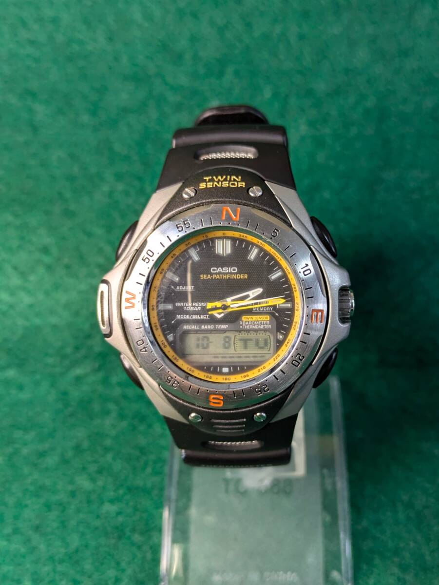 CASIO カシオ SEA PATHFINDER シーパスファインダー Yacht Timer ヨットタイマー TWIN SENSOR（温度 ...