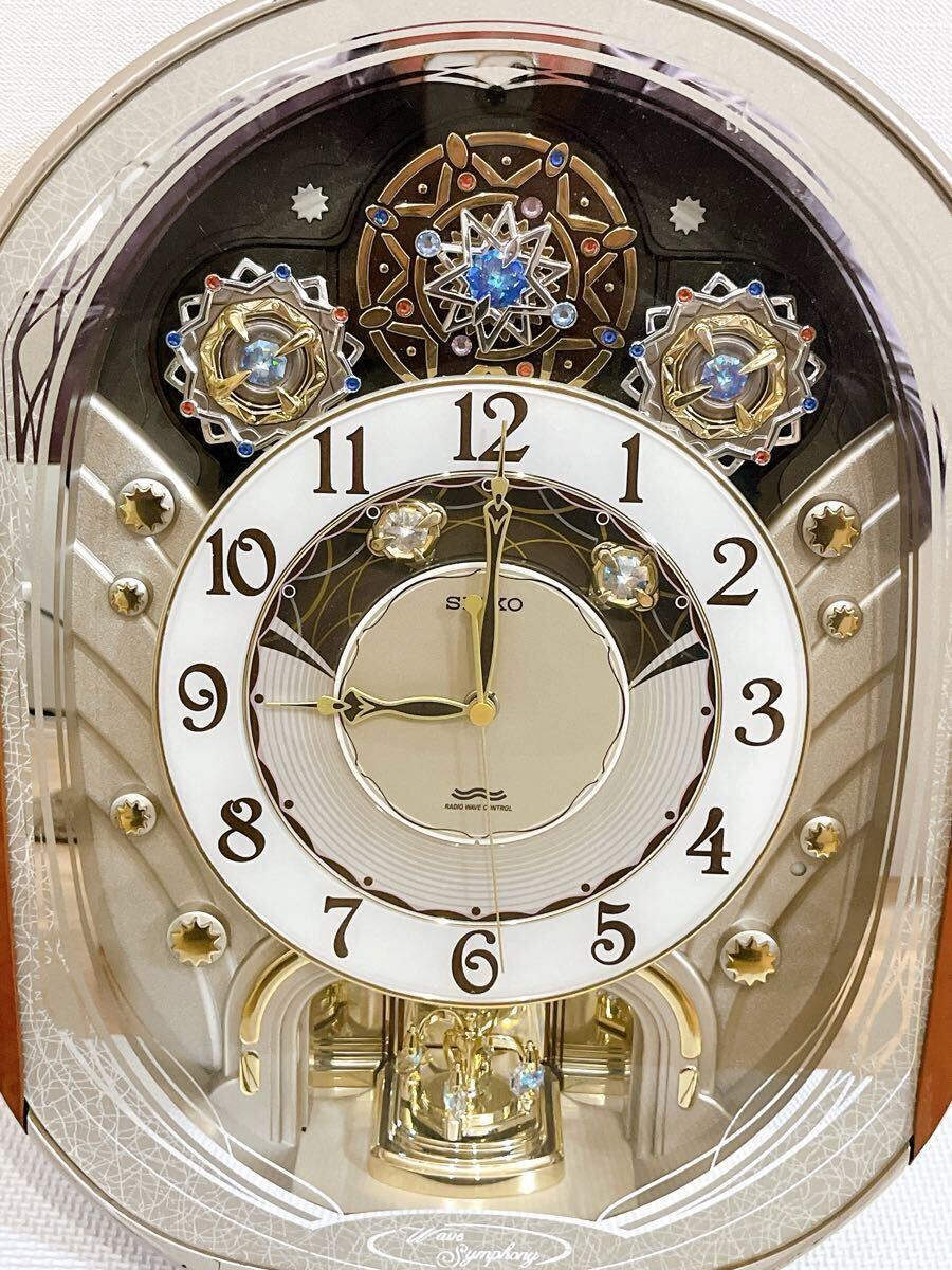 【美品 動作品 1円スタート】SEIKO RE562G Wave Symphony からくり時計 電波時計 スワロフスキー /【Buyee ...