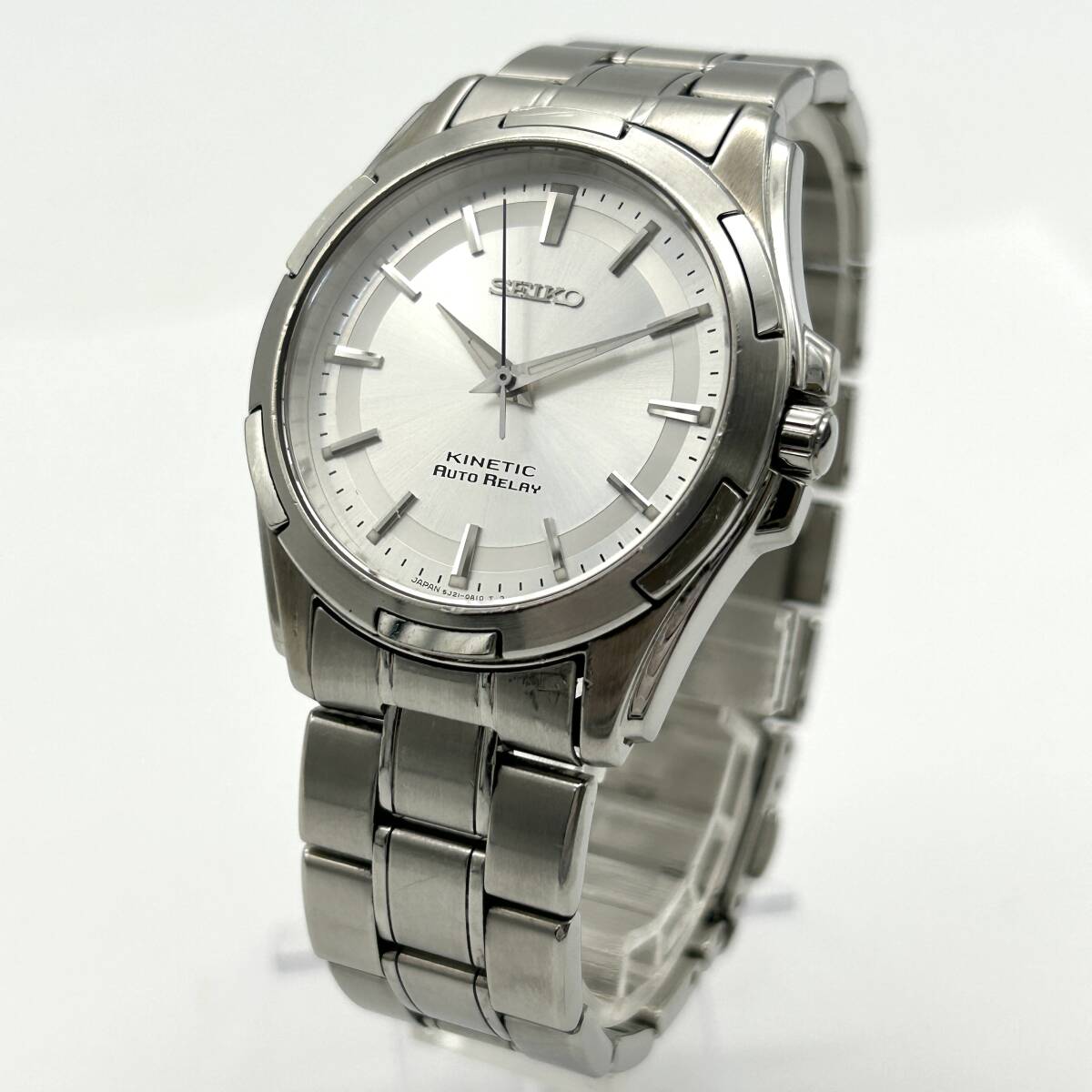 AY1535 【稼働】SEIKO セイコー KINETIC キネティック AUTO RELAY オートリレー 5J21-0A10 腕時計 シルバー文字盤 アナログ /【Buyee】 Buyee ...