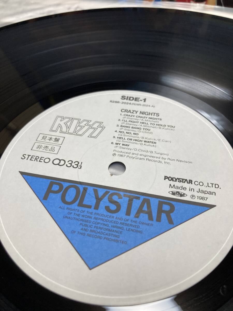 PROMO！美盤LP帯付！キッス KISS / Crazy Nights クレイジー・ナイト Polystar R28R-2024 見本盤 プロモ METAL SAMPLE 1987 ...