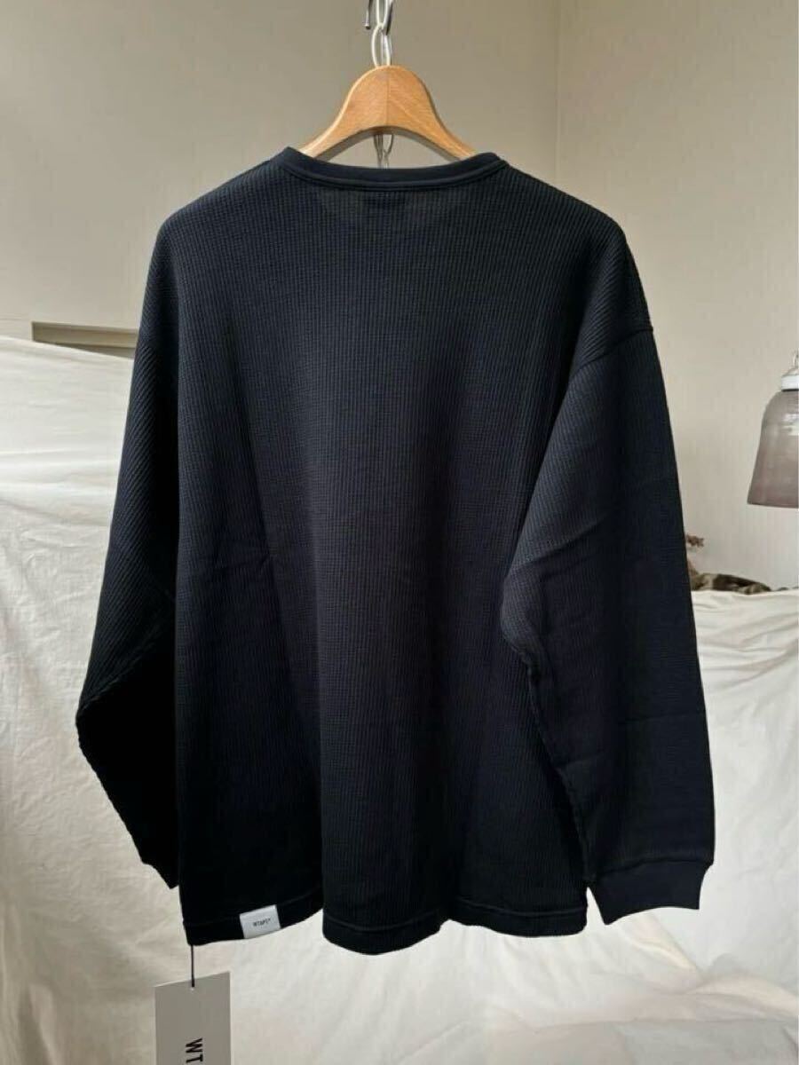 M 新品 2023AW WTAPS ダブルタップス WAFFLE / LS / CTPL ワッフル サーマルカットソー 長袖 Tシャツ 232ATDT-CSM22 メンズ 02 黒 ブラック ...