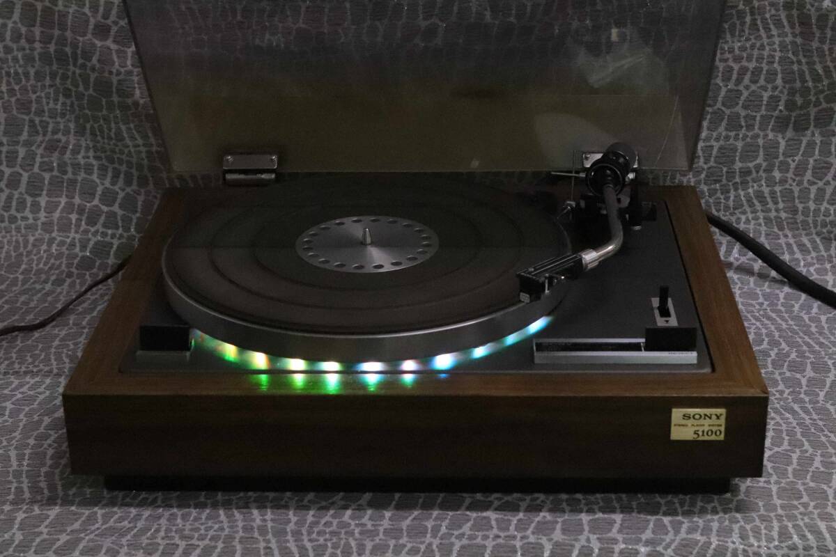 SONY ソニー アナログレコードプレイヤー PS-5100 60Hz LEDイルミ、ベルト、針、コンデンサ交換済み、メンテナンス済み動作良好 ...