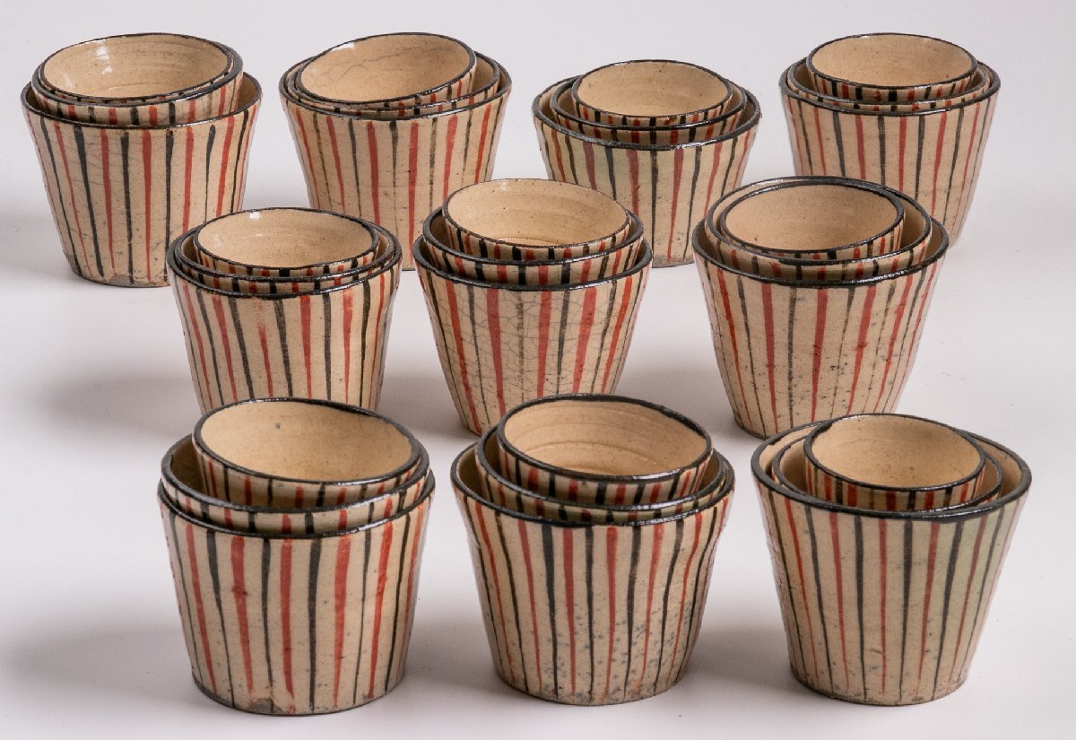 【うつわ】 瀬戸 麦藁手 三ツ入猪口 10客 E957 古美術 骨董 古玩 料亭 日本料理 蕎麦猪口 時代物 /【Buyee】 Buyee - Japanese Proxy Service ...