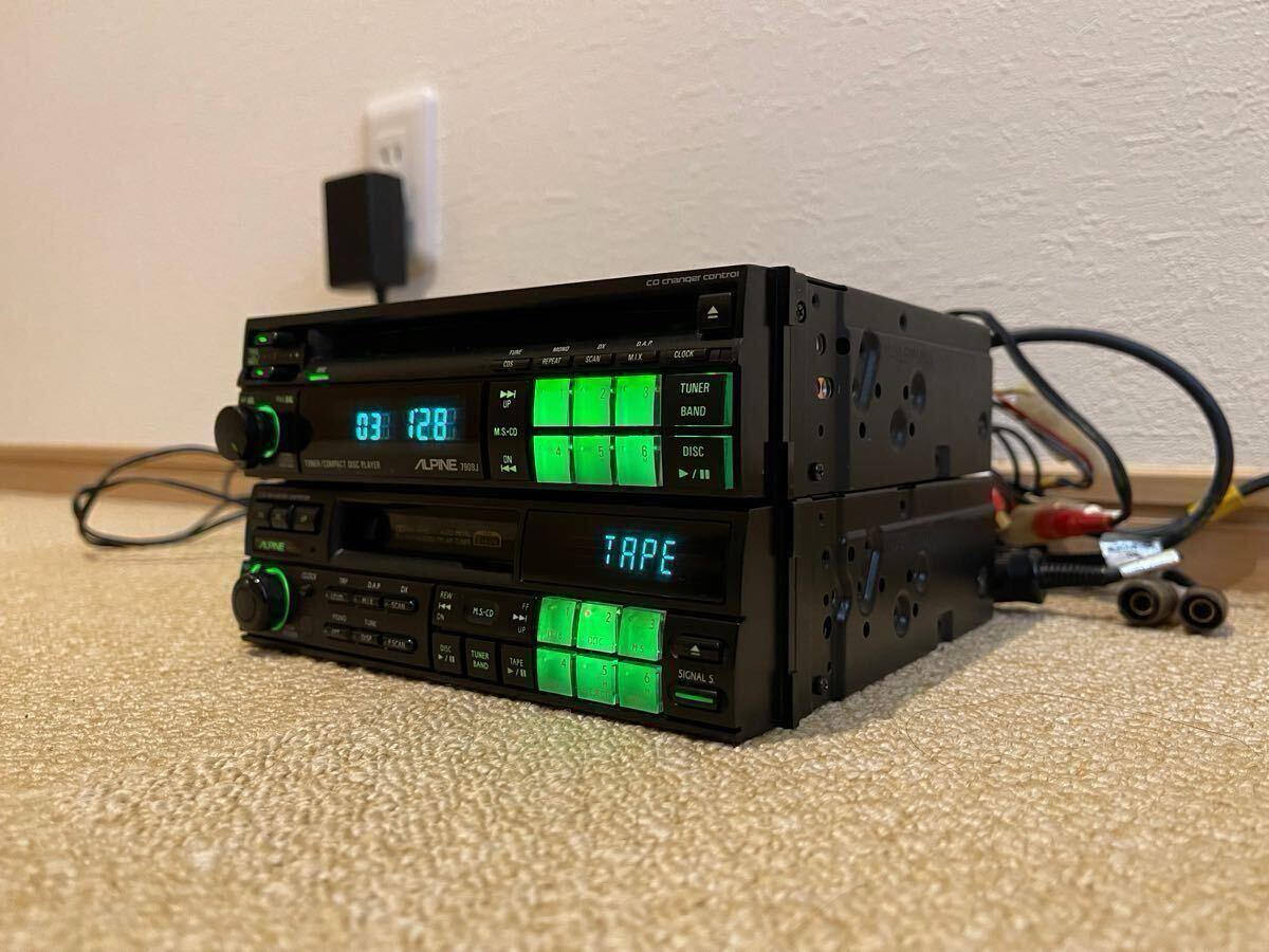 送料無料 当時物 ALPINE Juba 7909J 7620J リモコン4370 CDプレーヤー カセットデッキ セット /【Buyee ...