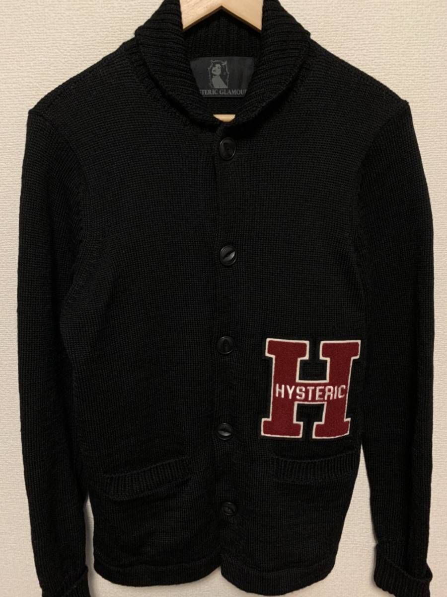★値下げ交渉あり ヒステリックグラマー Hロゴワッペンレタードカーディガン L458 超美品 サイズM hysteric 防寒 名作 値下げ ...