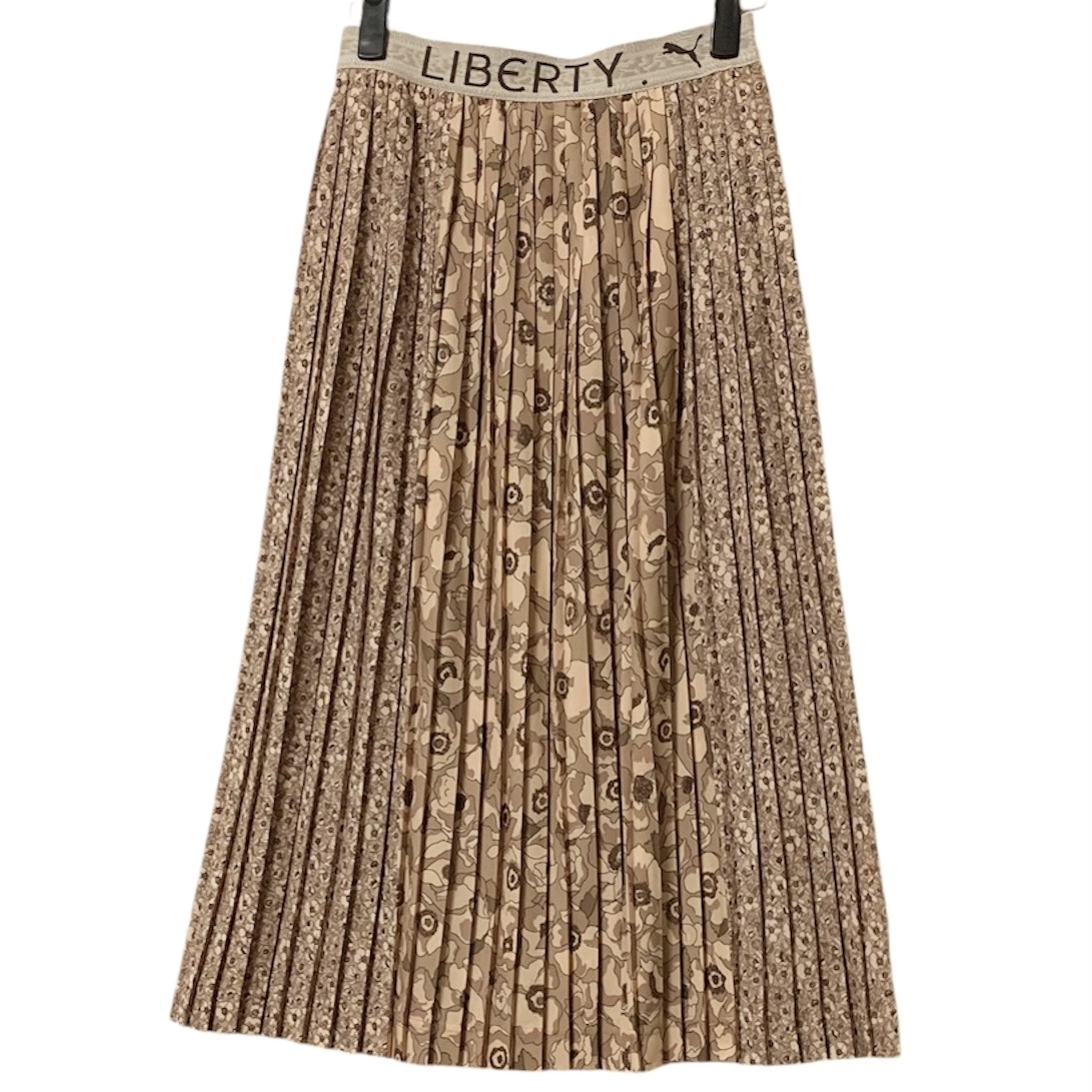 限定品 PUMA LIBERTY プーマ リバティ ロング プリーツスカート Sサイズ フラワープリント ウエストゴム 花柄 コラボ ベージュ /【Buyee】