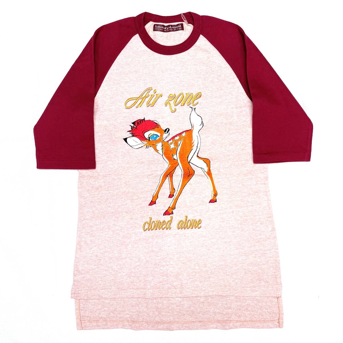1990'S～ ビューティービースト beauty beast バンビ刺繍入り ラグランTシャツ sizeM (ビンテージ 20471120 ...