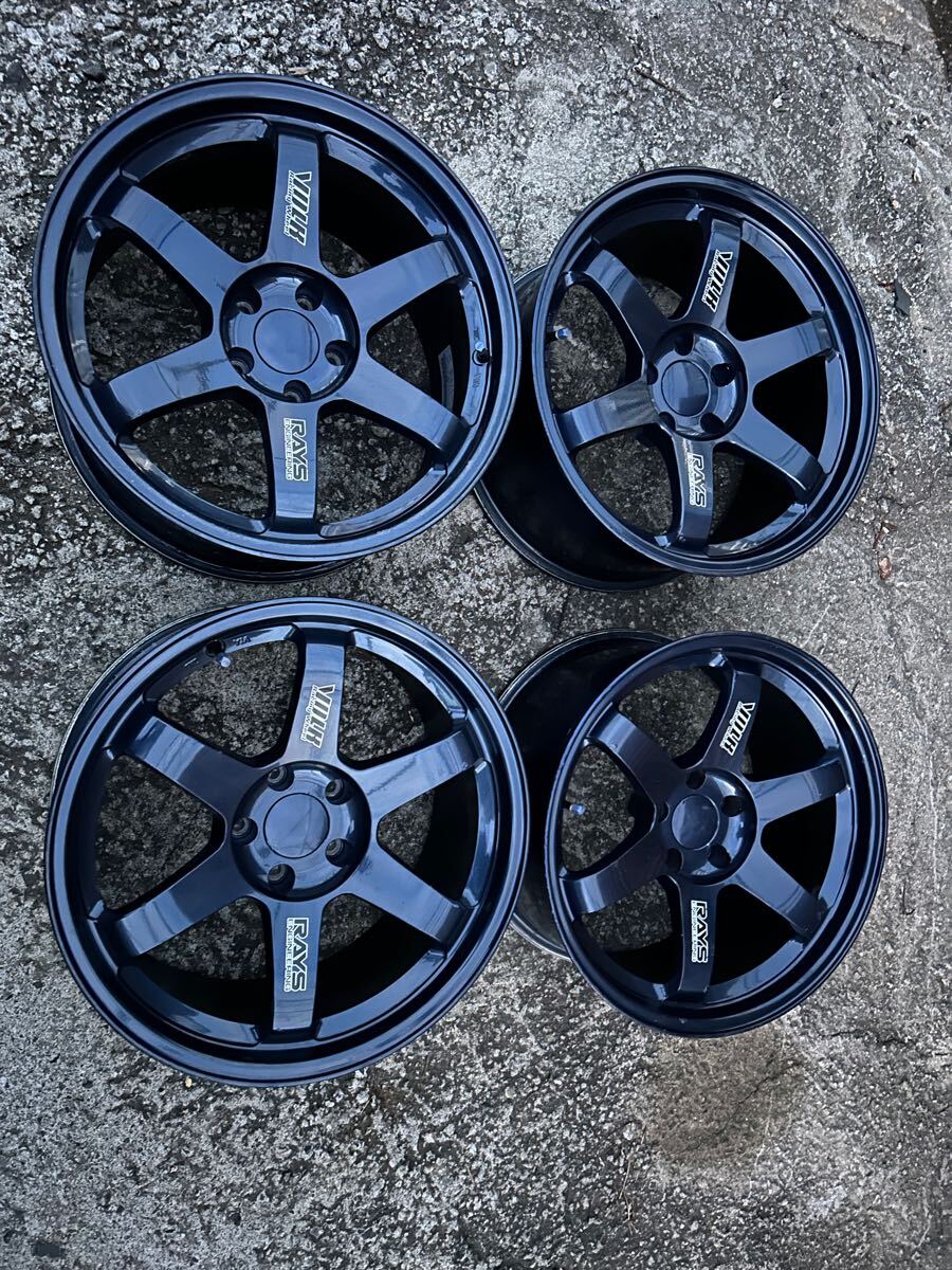 レイズ rays volk racing te37 18 9.5J off 12 pcd114.3 破損無し 綺麗 マグブルー 検索 bnr34 bnr32 bcnr33 gt-r gtr ...
