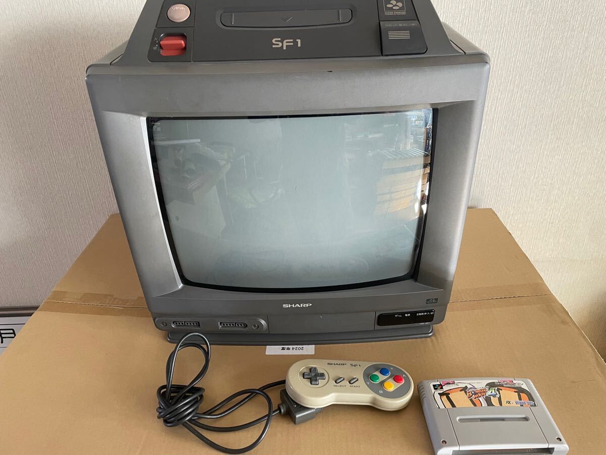 希少 スーパーファミコン内蔵テレビ シャープ SHARP 14G-SF1 / 任天堂 ゲーム機一体型 専用コントローラー、ソフト付 ...