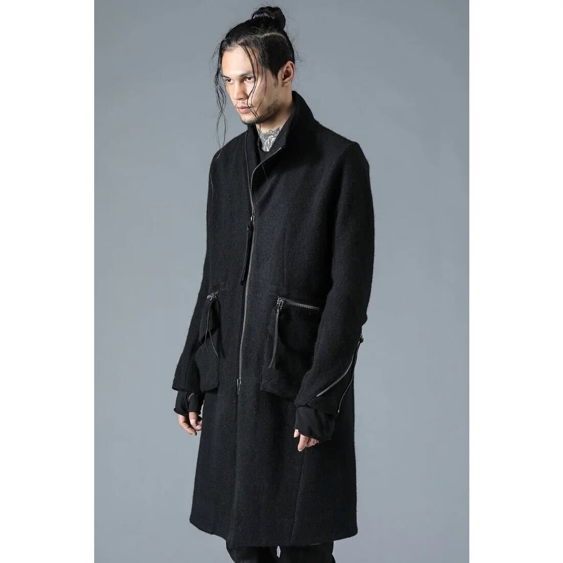 D.HYGEN 23-24AW Harris Tweed Washer High-Neck Coat (BLACK) ハリスツイードコート タグ付き超美品 DEVOA JULIIUS ...