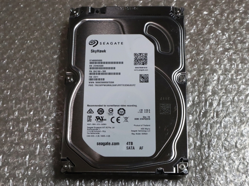 4TB AVコマンド対応 連続録画 高信頼HDD Seagate ST4000VX000 WD(紫)相当 NAS, HDDレコーダ等に ...
