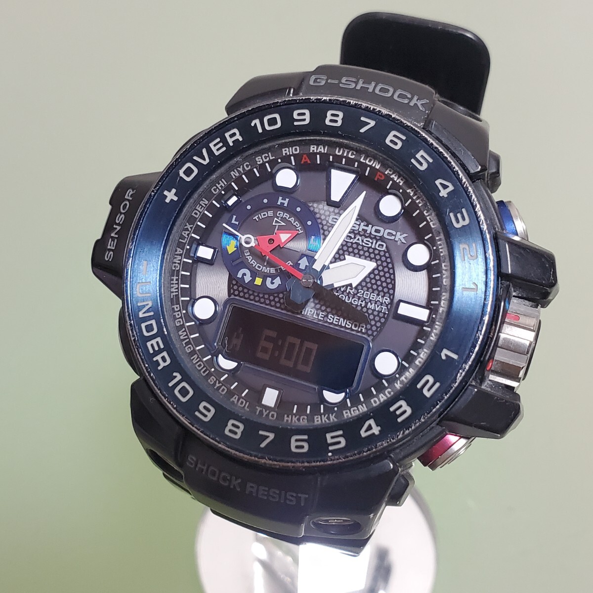 CASIO カシオ G-SHOCK ジーショック 腕時計 5371 GWN-1000B 動作確認済み ブラック ガルフマスター 電波ソーラー ...