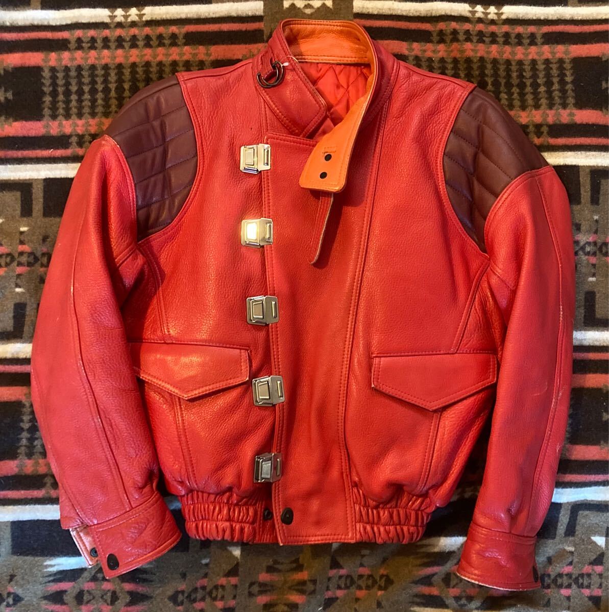 カドヤkadoya金田アキラAKIRAビンテージ オリジナルlカプセル赤ライダースジャケットレザージャケット ライディングジャケット革ジャンz512 /【Buyee】 Buyee ...