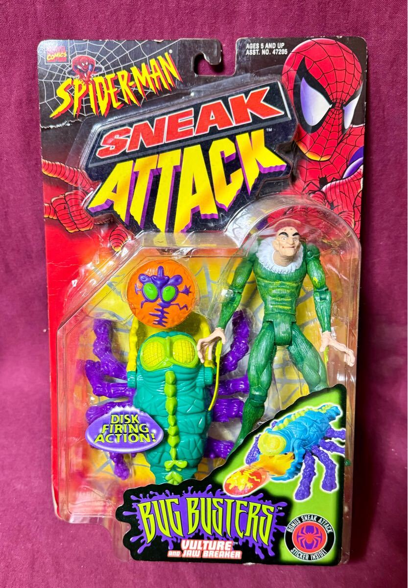 '98 TOYBIZ『SPIDER-MAN SNEAK ATTACK』BUG BUSTERSアクションフィギュア 全4種セット スパイダーマン ...