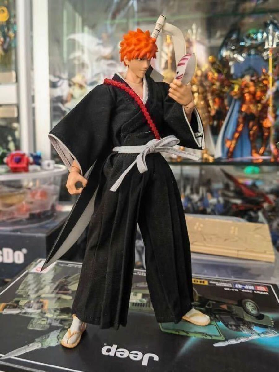 国内即納 BLEACH 1/12 可動フィギュア ブリーチ 黒崎一護 斬魄刀 塗装済み完成品 19cm 非S.H.Figuarts フィギュア ...