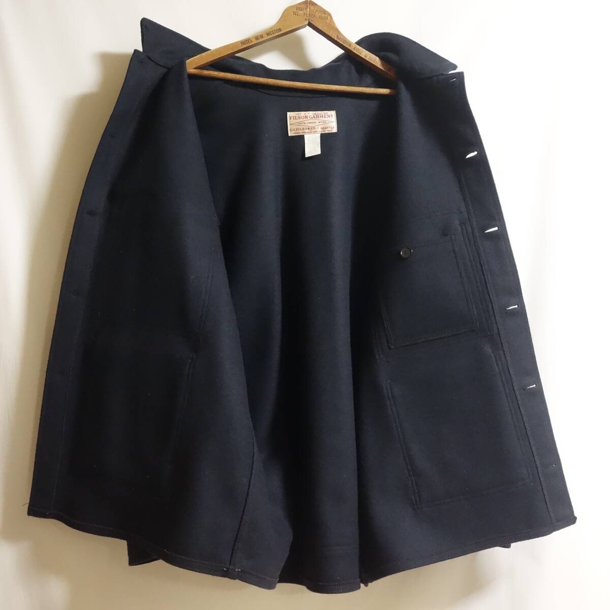 【美品 USA製 FILSON GARMENT フィルソン マッキーノクルーザー 46】#10043 ネイビー シングルマッキーノ STYLE ...