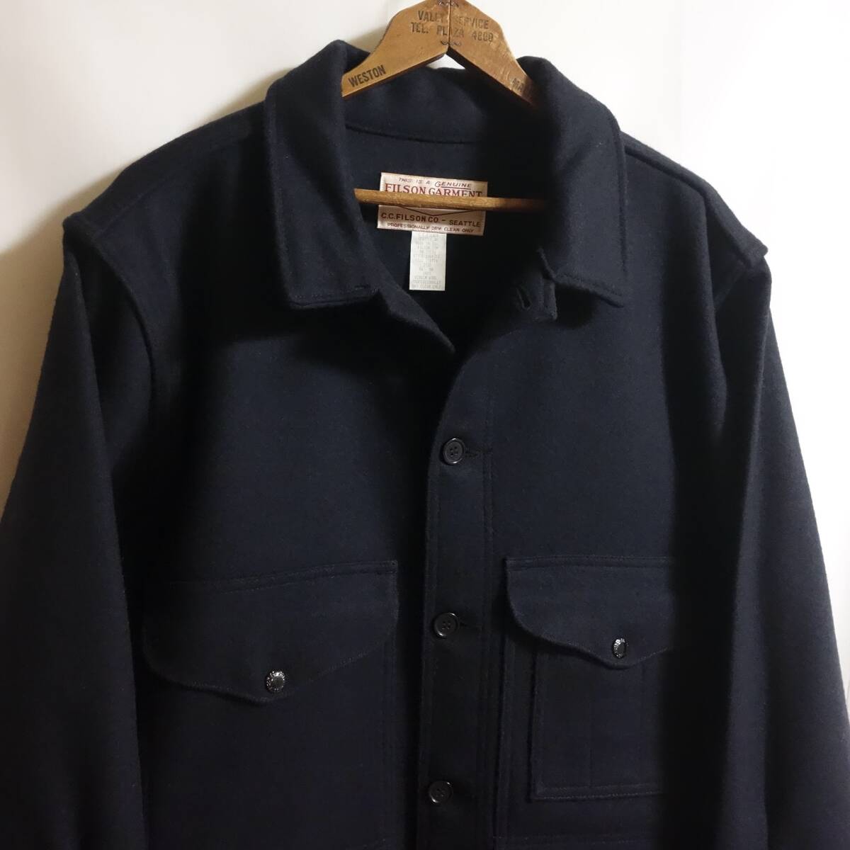 【美品 USA製 FILSON GARMENT フィルソン マッキーノクルーザー 46】#10043 ネイビー シングルマッキーノ STYLE ...