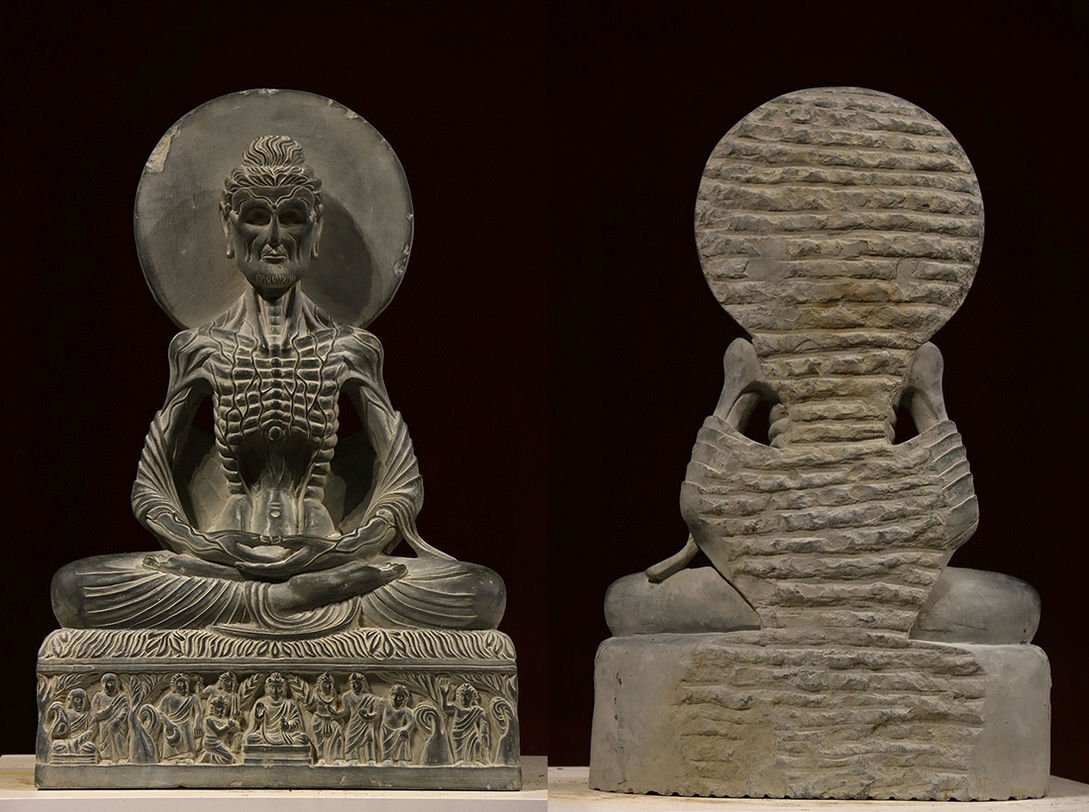 観心・時代旧蔵 C282クシャーン朝時代 仏教古美術・ 時代古仏 ガンダーラ石仏 灰色片岩石彫 ガンダーラ 苦行釈迦像 /【Buyee】 Buyee - Japanese Proxy ...