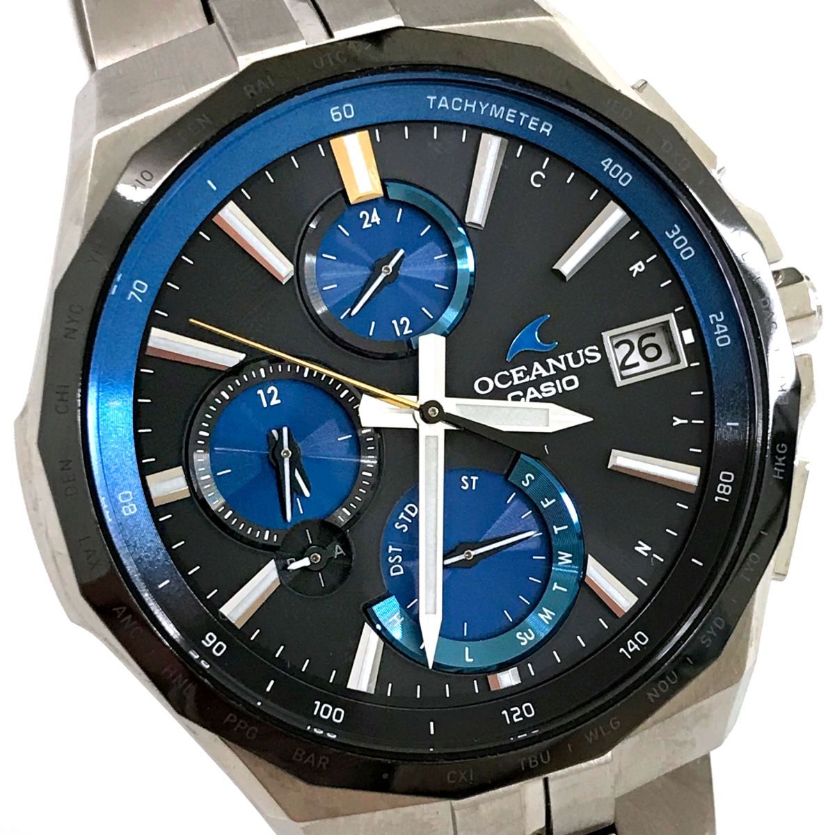 新品 CASIO カシオ OCEANUS オシアナス マンタ 腕時計 OCW-S5000E-1AJF 電波ソーラー チタン マルチバンド6 ...
