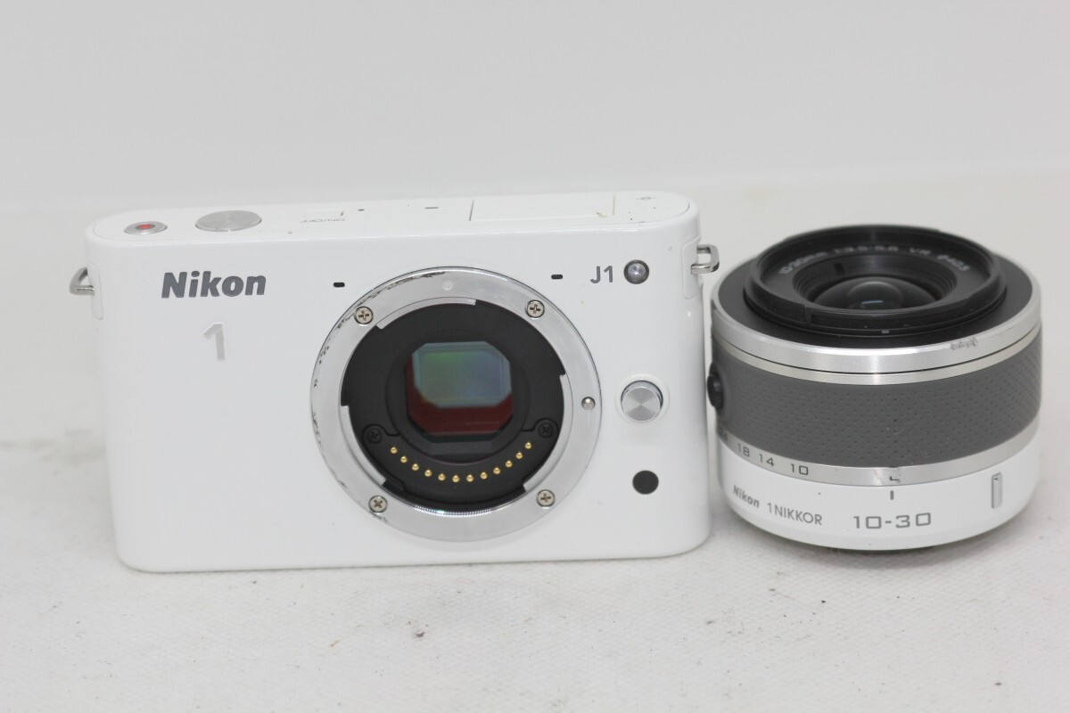 #0093-1437 Nikon ミラーレス一眼カメラ Nikon 1 (ニコンワン) J1 (ジェイワン) 標準ズームレンズキット ホワイトN1 J1HLK WH /【Buyee ...