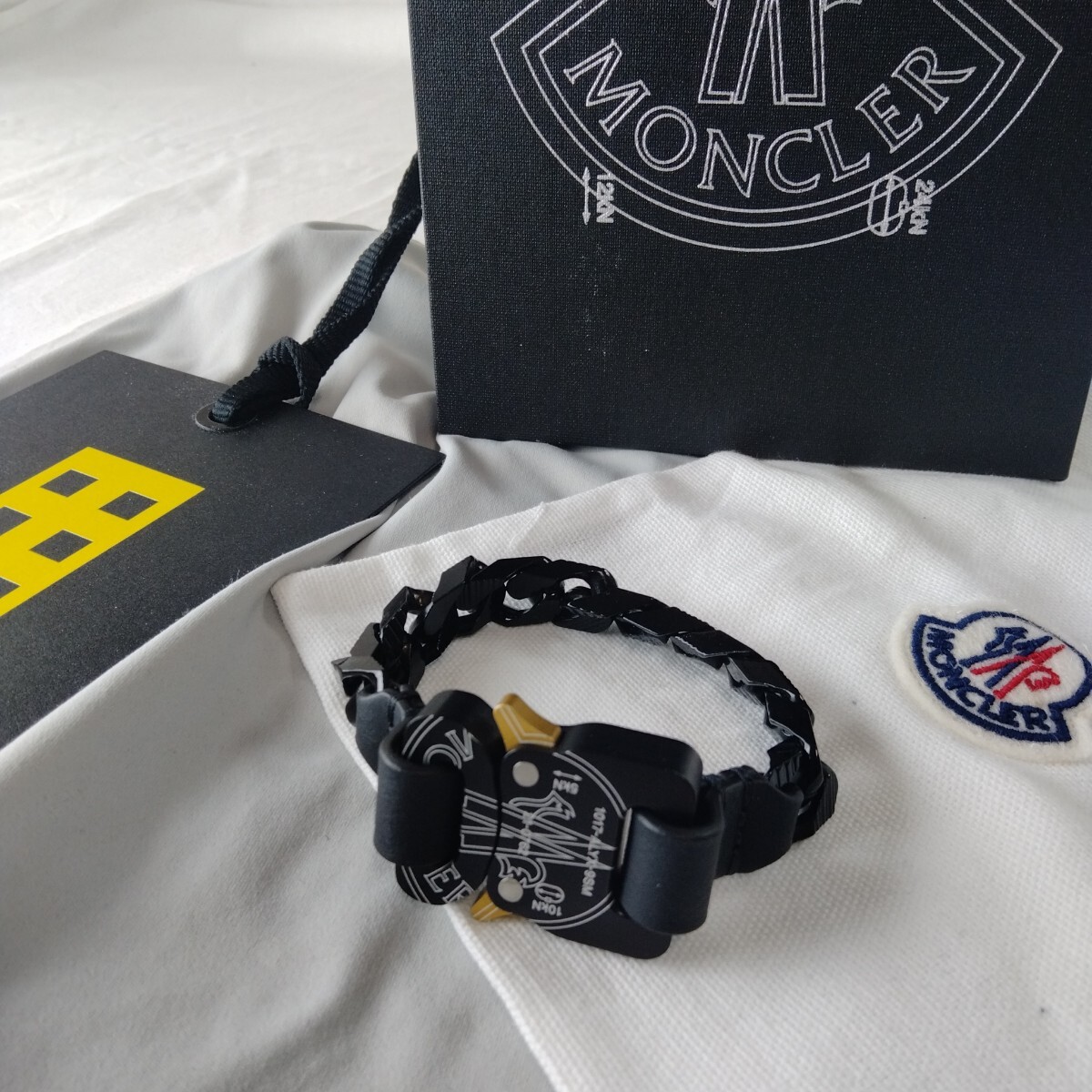 1円 未使用 MONCLER モンクレール アリクス 1017 ALYX 9SM コラボ ★ チェーン ブレスレット ブラック TU50 ...